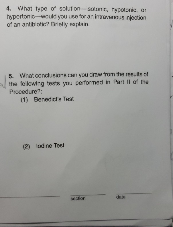 Solved what type of solution--- isotonic, hypotonic, | Chegg.com