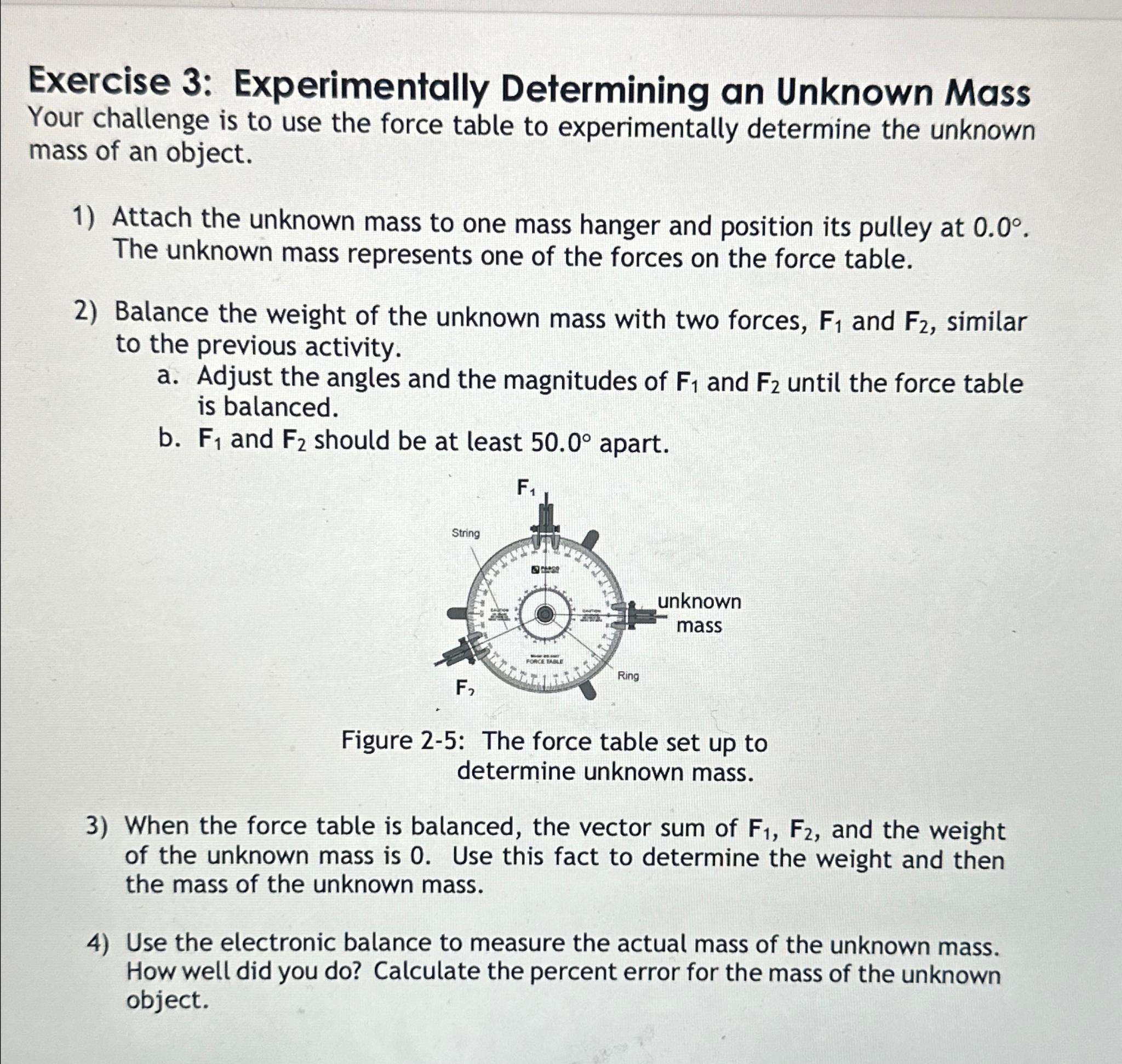 Solved Exercise 3: Experimentally Determining an Unknown | Chegg.com
