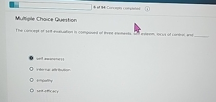 Solved 6 ﻿of 94 ﻿Concepts completedMultiple Choice | Chegg.com