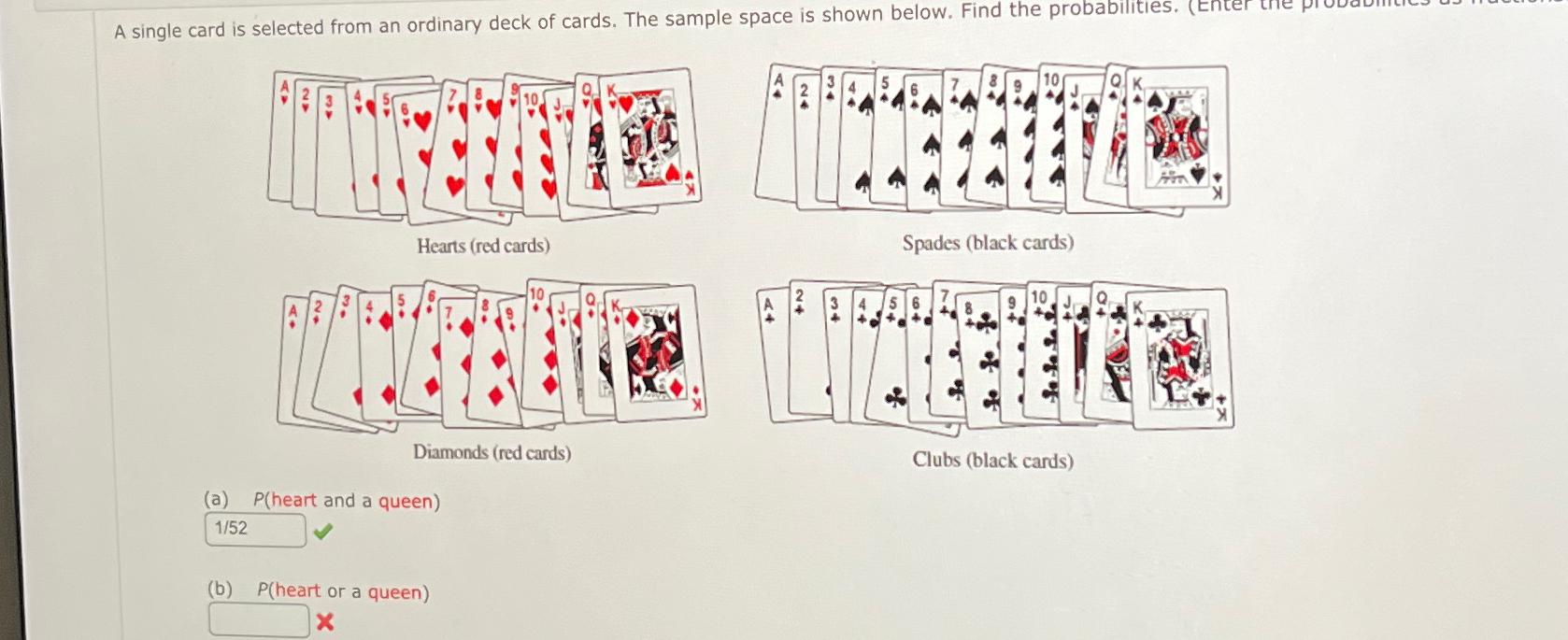 Solved A single card is selected from an ordinary deck of | Chegg.com