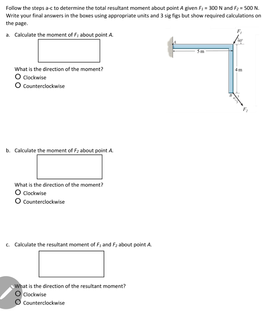 Solved Follow the steps a-c to determine the total resultant | Chegg.com