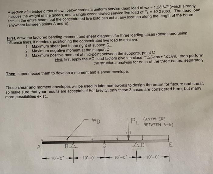 Solved A section of a bridge girder shown below carries a | Chegg.com
