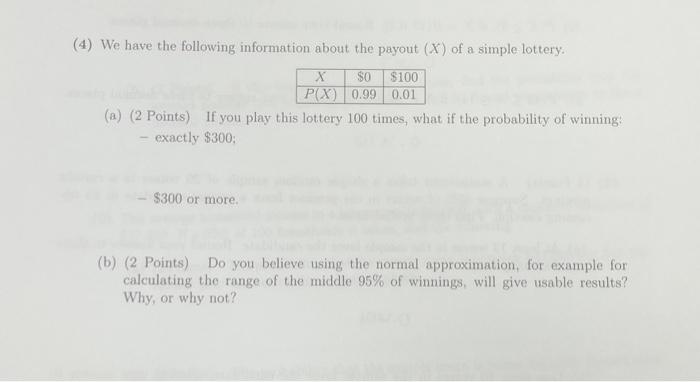 Solved (4) We have the following information about the | Chegg.com