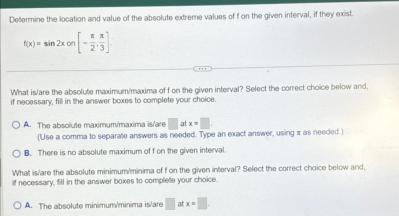 Solved Determine the location and value of the absolute | Chegg.com