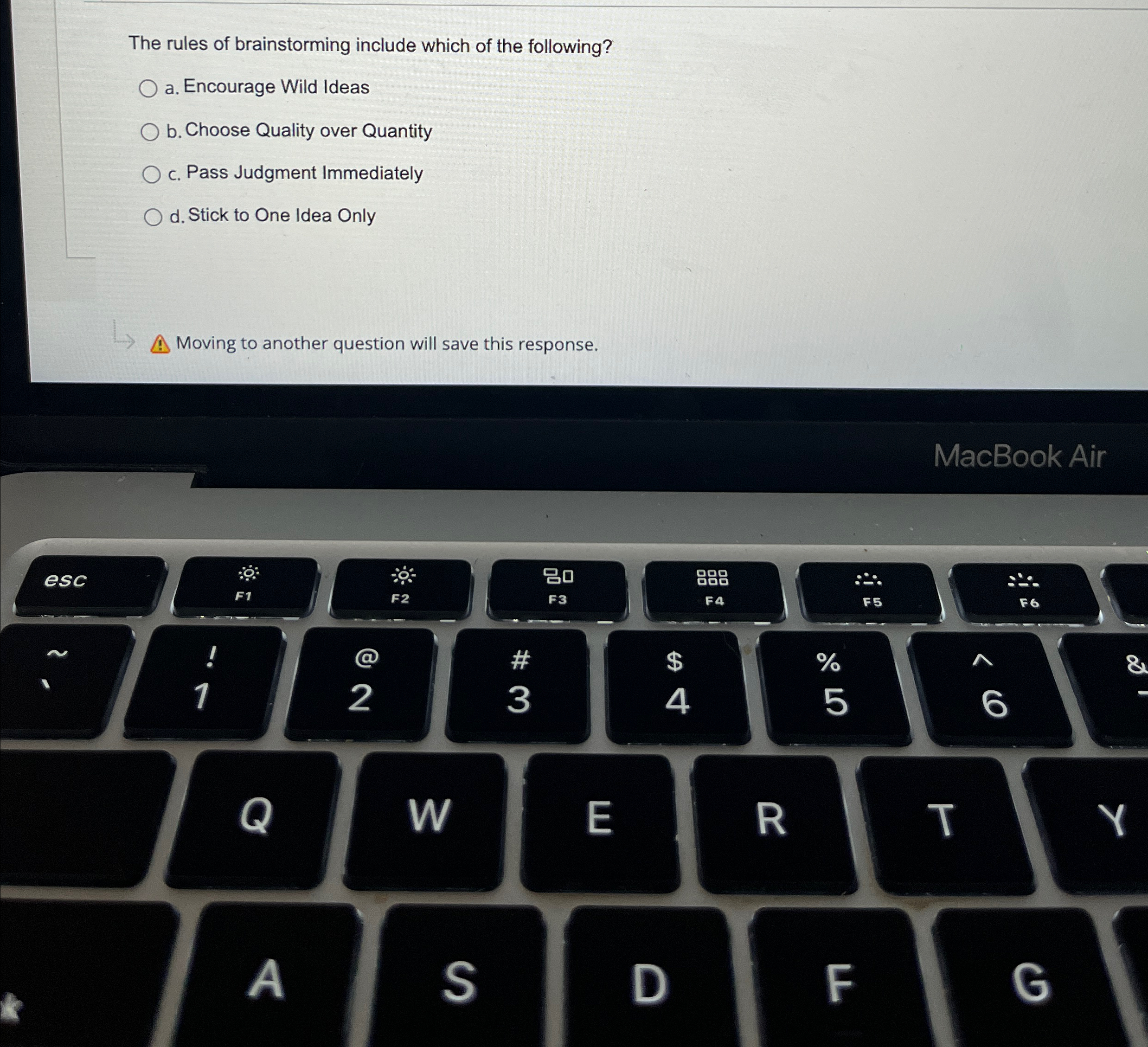 Solved The rules of brainstorming include which of the | Chegg.com