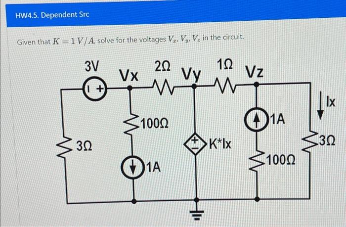 HW4.5. Dependent Src Given that K = 1 V/A solve for | Chegg.com
