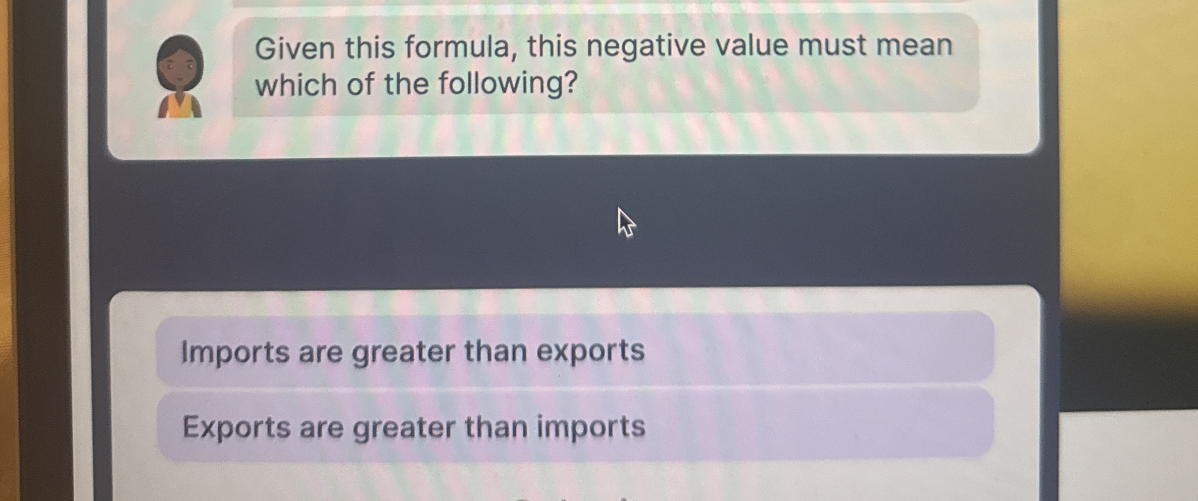 Solved Given this formula, this negative value must mean | Chegg.com