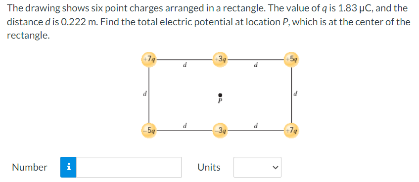 Solved The drawing shows six point charges arranged in a | Chegg.com