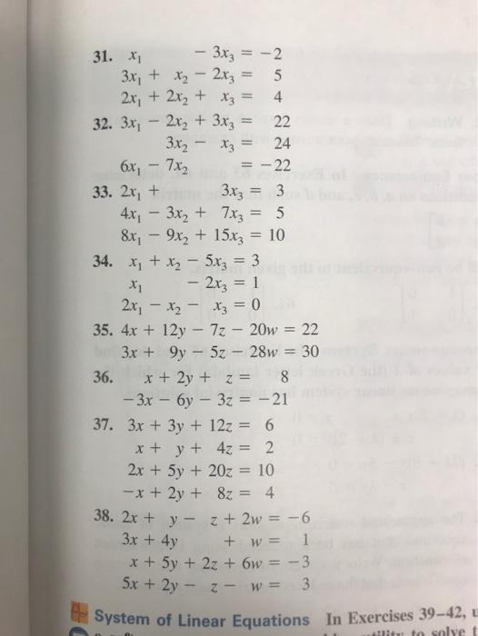 Solved linear algebra... system of linear equations... solve | Chegg.com