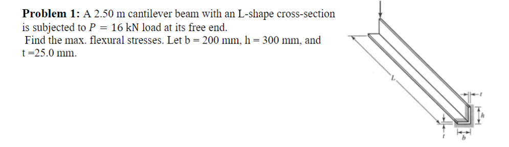 Solved Problem 1: A 2.50m ﻿cantilever beam with an L-shape | Chegg.com