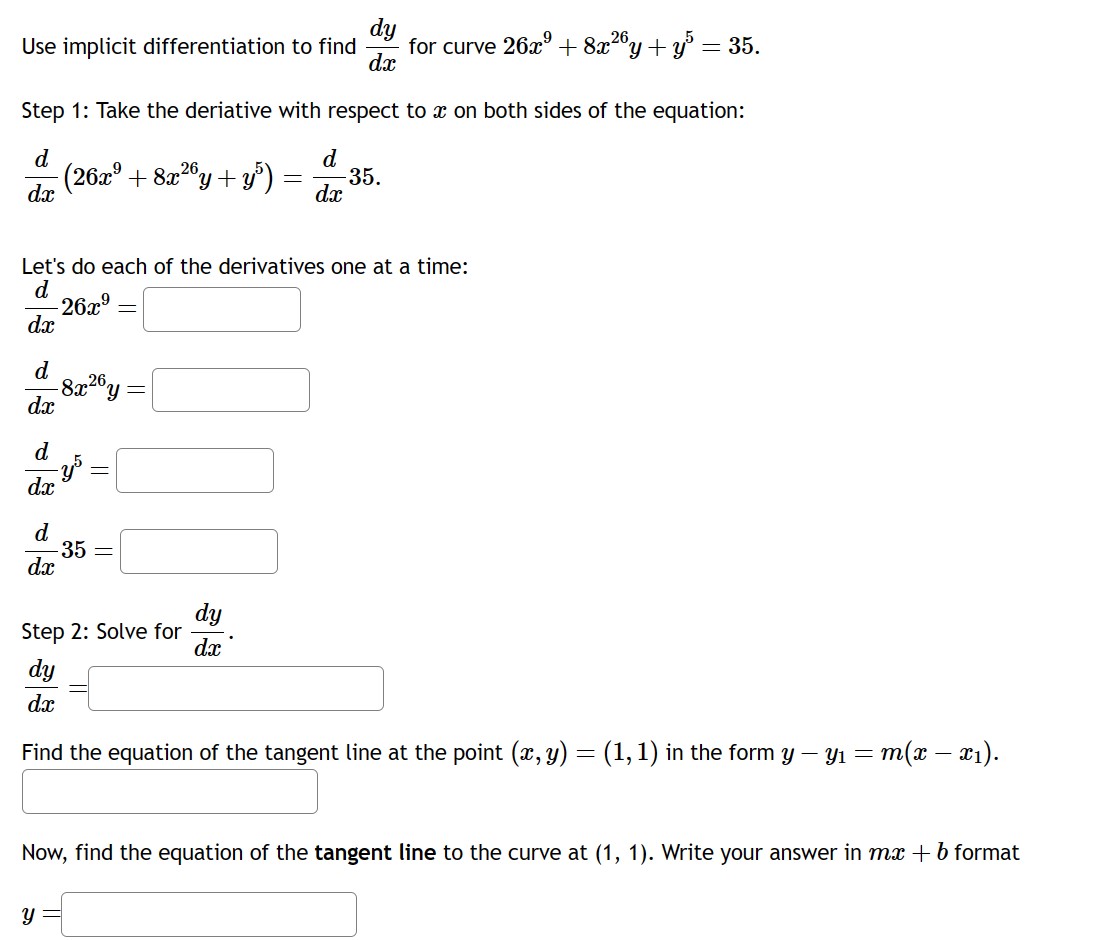 Solved Use implicit differentiation to find dydx ﻿for curve | Chegg.com
