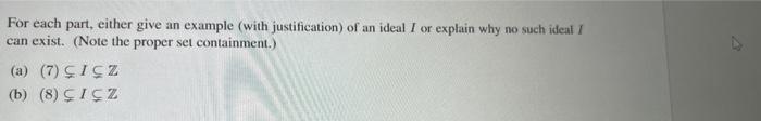 Solved For each part, either give an example (with | Chegg.com