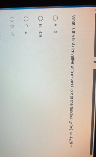 Solved What is the first derivative with respect to x ﻿of | Chegg.com