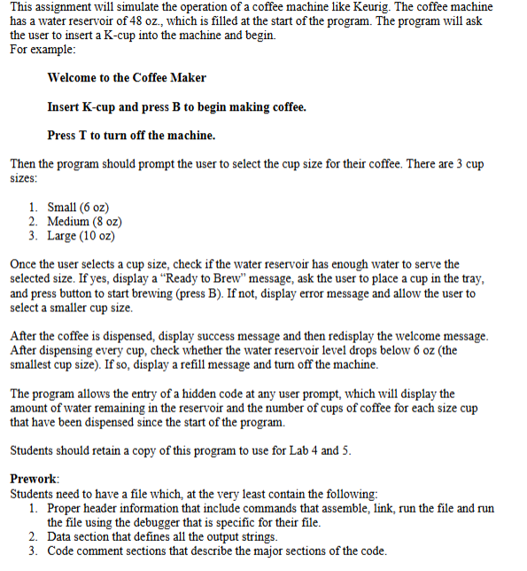 Solved This assignment will simulate the operation of a | Chegg.com