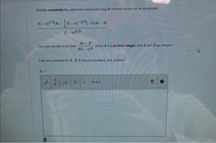 Solved Simplify completely the expression below reducing all | Chegg.com