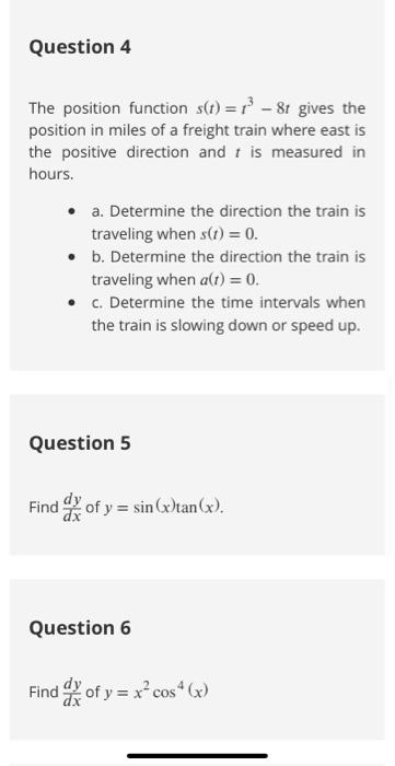 Solved The Position Function S T T3−8t Gives The Position