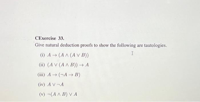 Solved CExercise 33. Give natural deduction proofs to show | Chegg.com