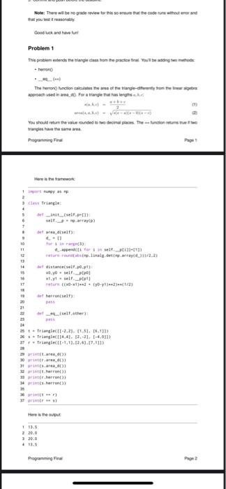Solved Problem 1 This problem extends the biangle class from | Chegg.com