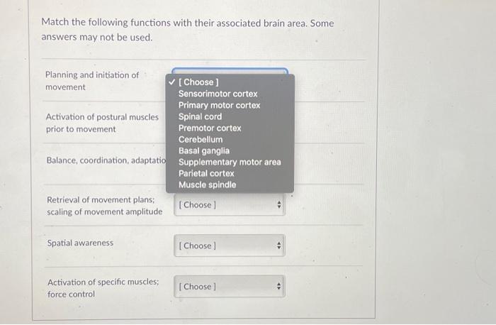Solved Match the following functions with their associated | Chegg.com