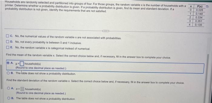 Solved Households are randomly selected and partitioned into | Chegg.com