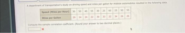 Solved Compute the sample correlation coefficient. (Round | Chegg.com