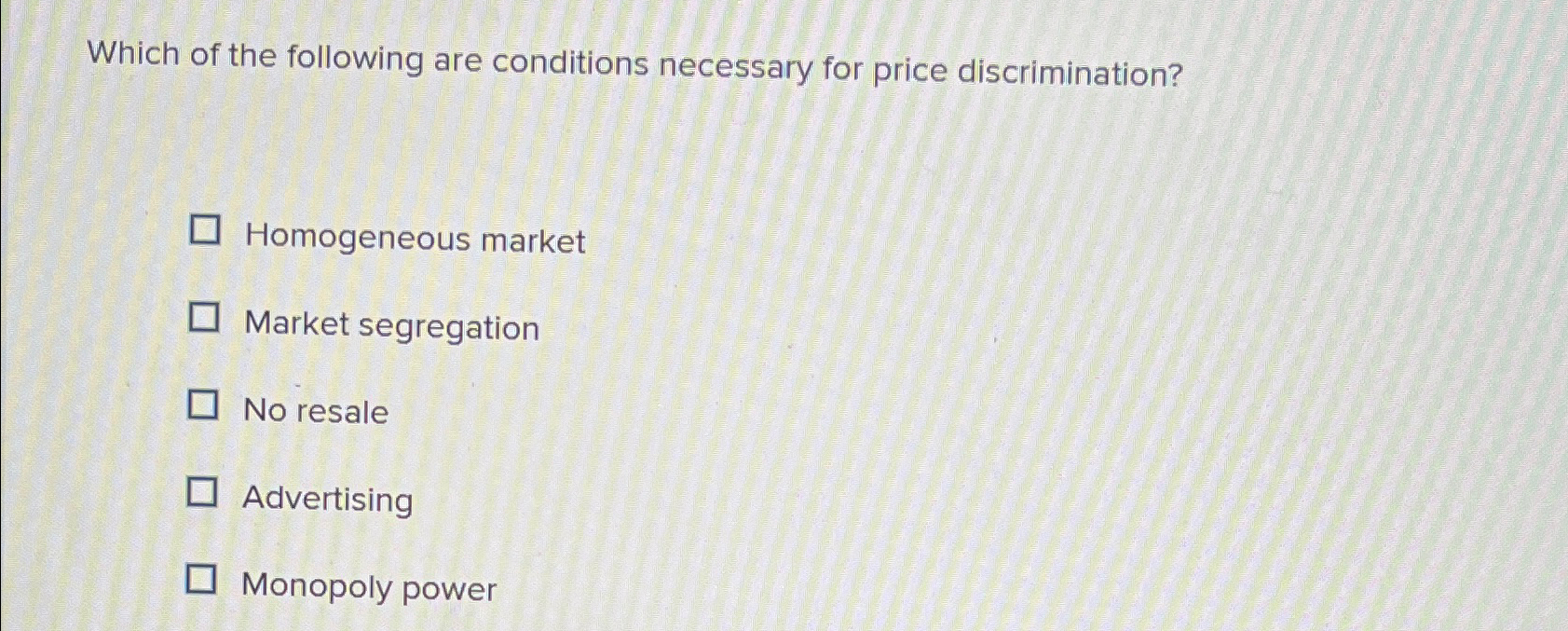 Solved Which of the following are conditions necessary for | Chegg.com