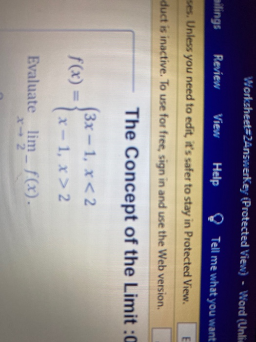 Solved Worksheet 2enswerksy (Protected View) - Word (Unliu | Chegg.com