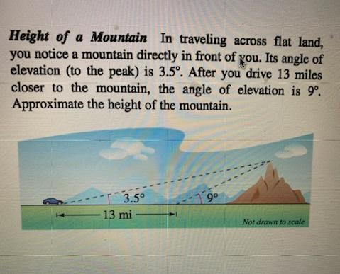 Solved Height of a Mountain In traveling across flat land, | Chegg.com