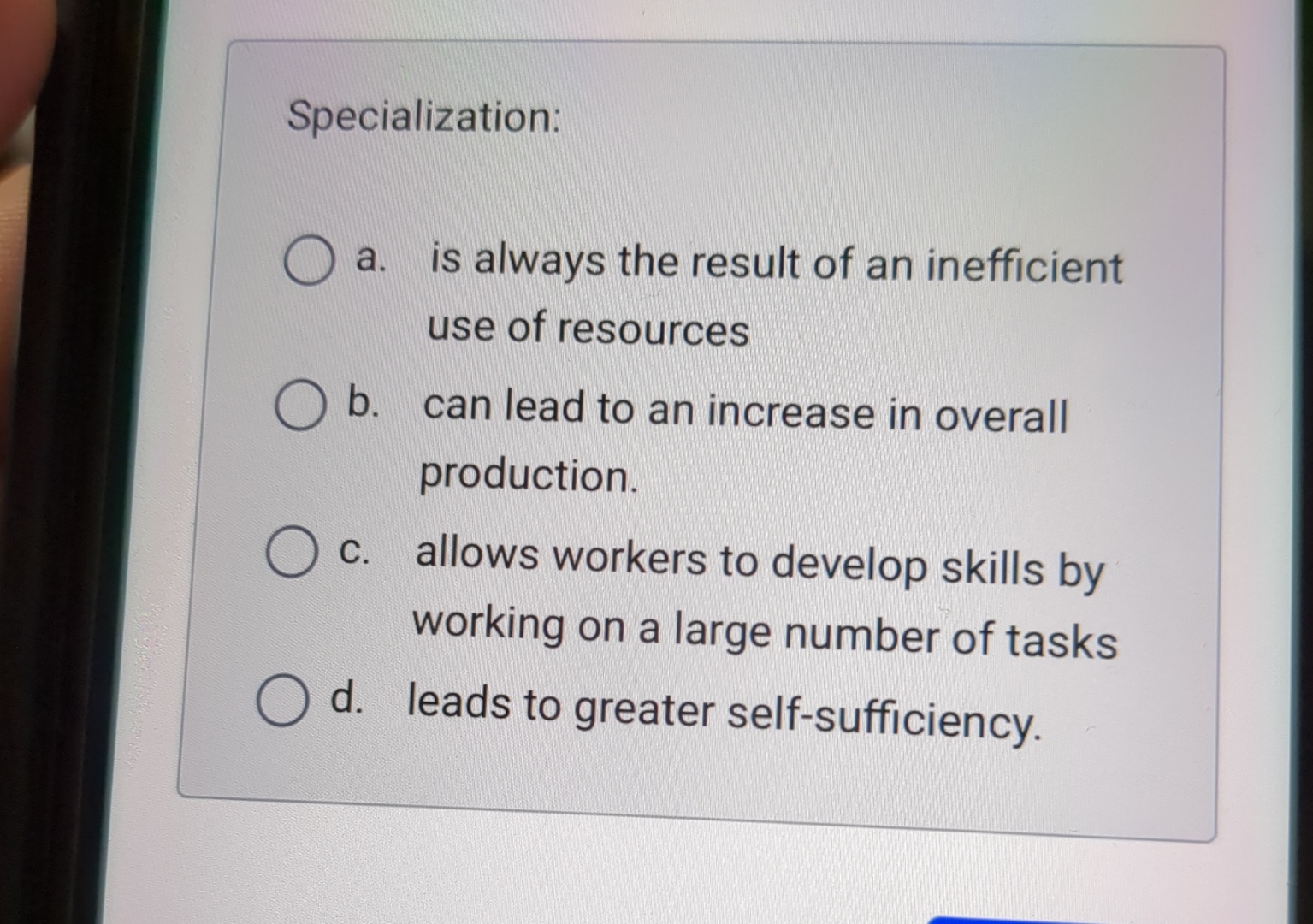 Solved Specialization:a. ﻿is always the result of an | Chegg.com