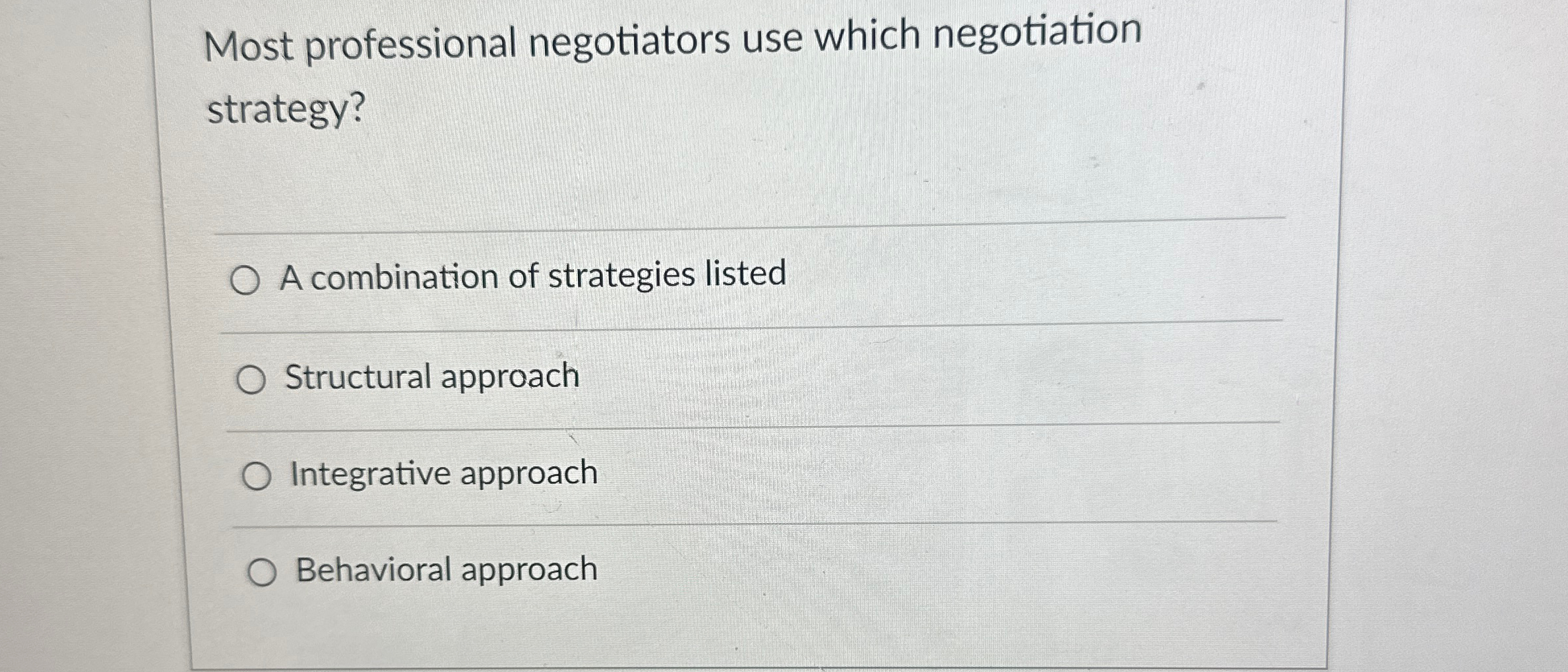 Solved Most professional negotiators use which negotiation | Chegg.com