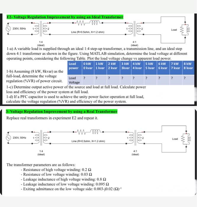 Solved 1-a) A variable load is supplied through an ideal 1:4 | Chegg.com