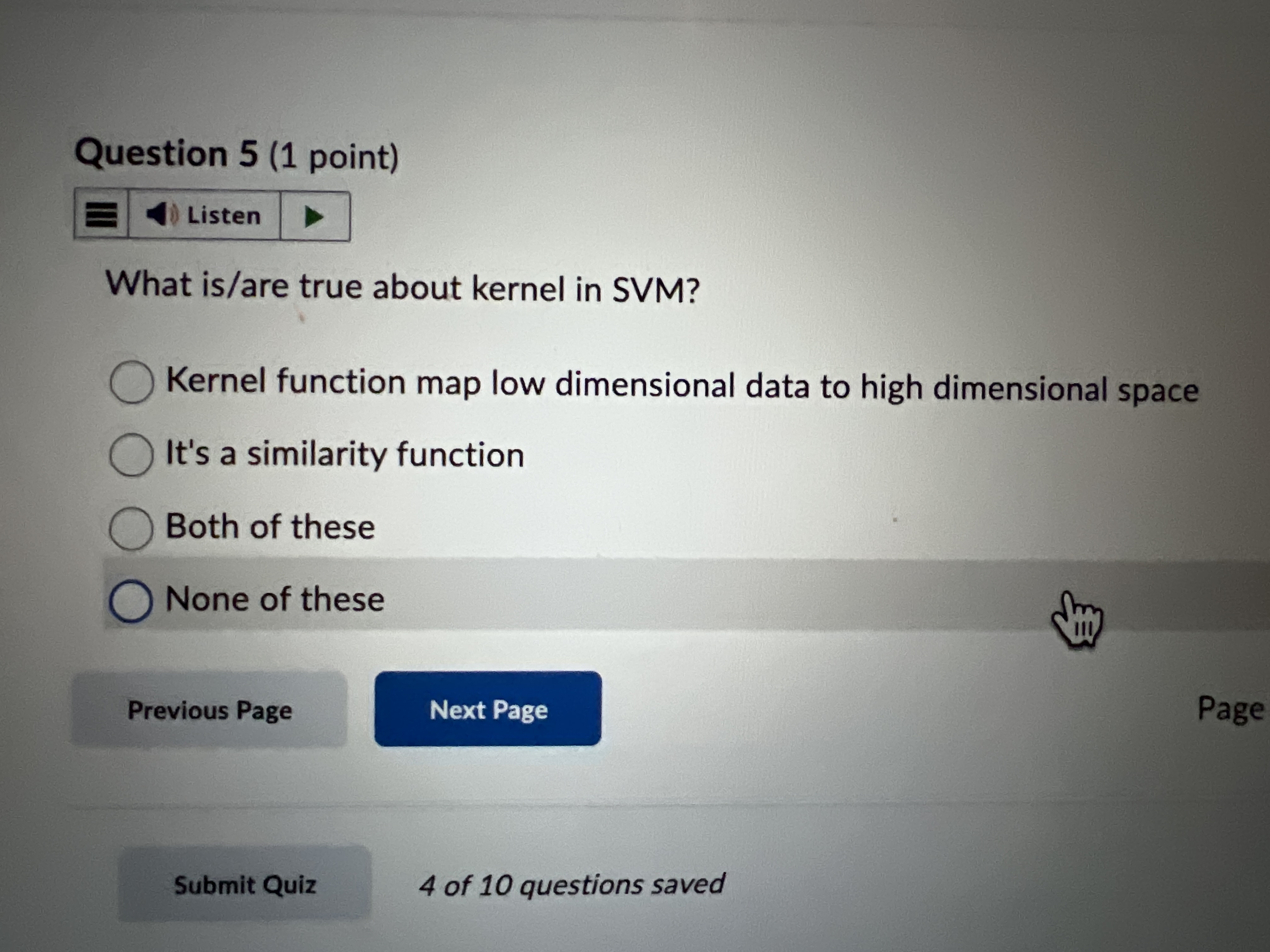 Solved Question 5 (1 ﻿point)What is/are true about kernel in | Chegg.com