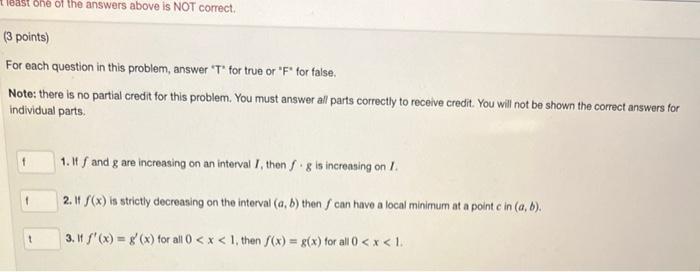 Solved (3 points) For each question in this problem, answer | Chegg.com