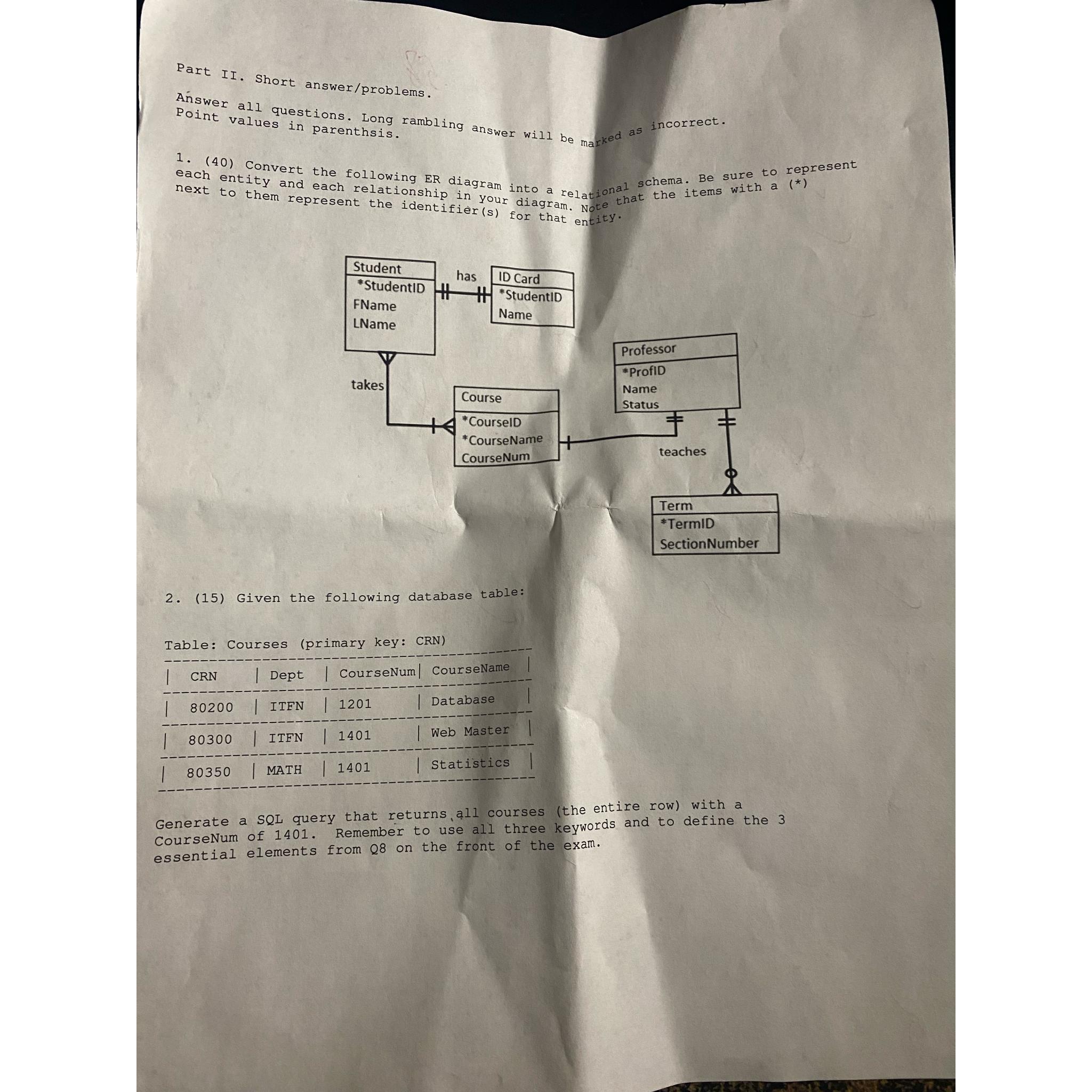 Solved Part II. ﻿Short answer/problems.Añswer all questions. | Chegg.com