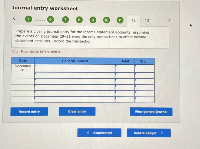 Solved how do you do journal entries 4, 6, 12, and 13 along | Chegg.com