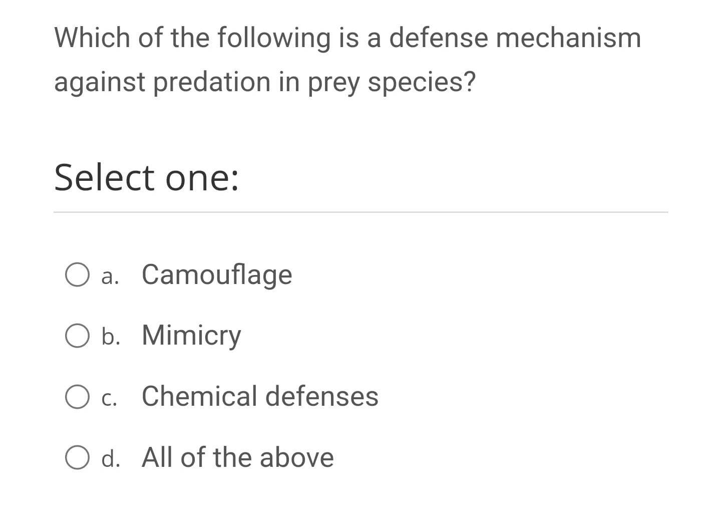 Solved Which of the following is a defense mechanism against | Chegg.com