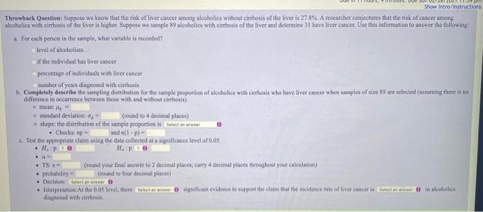 Solved Show Intro/instructions Throwback Question Suppose we | Chegg.com