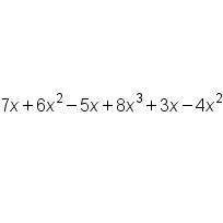 Solved 7x+6x2-5x+8x3+3x-4x2 | Chegg.com