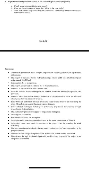 Solved 6. Reply the following questions related to the case | Chegg.com