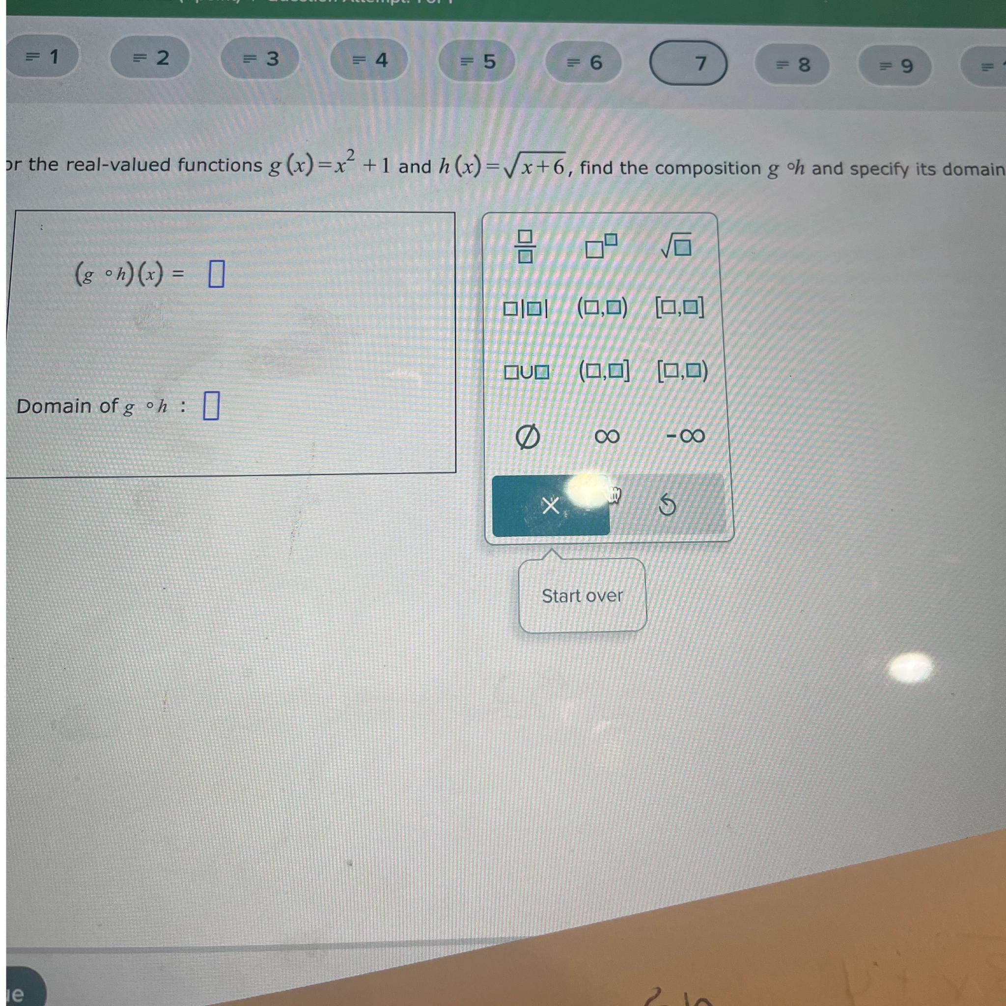 Solved =1the real-valued functions g(x)=x2+1 ﻿and h(x)=x+62, | Chegg.com