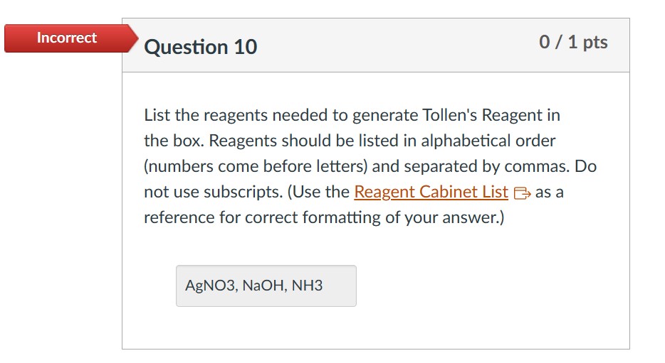 Solved Question 10List the reagents needed to generate | Chegg.com