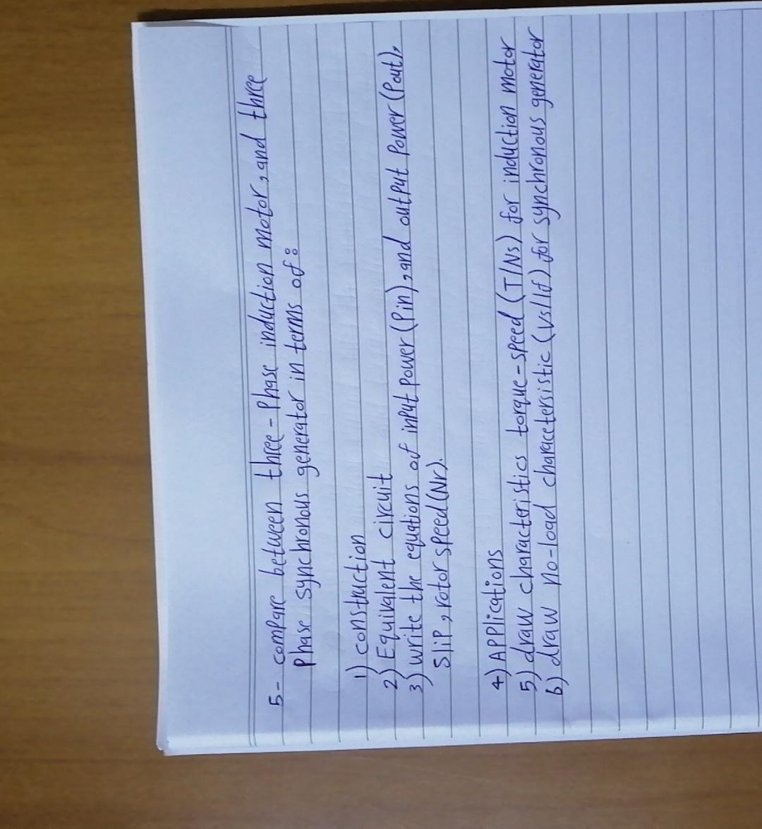 Solved 5- ﻿compare between three-phase induction motor, and | Chegg.com