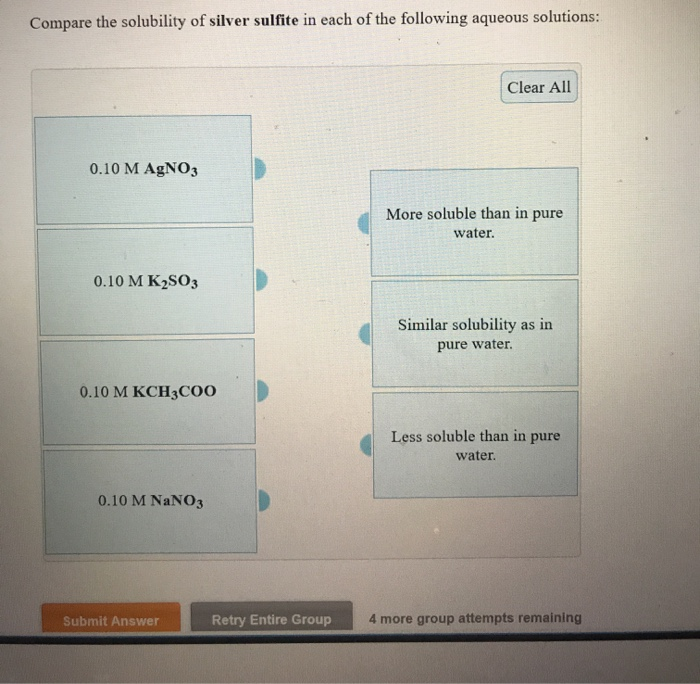 Solved Compare the solubility of silver sulfite in each of | Chegg.com