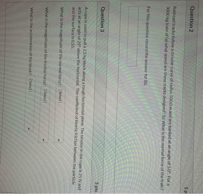 Solved Question 2 5p Railroad tracks follow a circular curve | Chegg.com