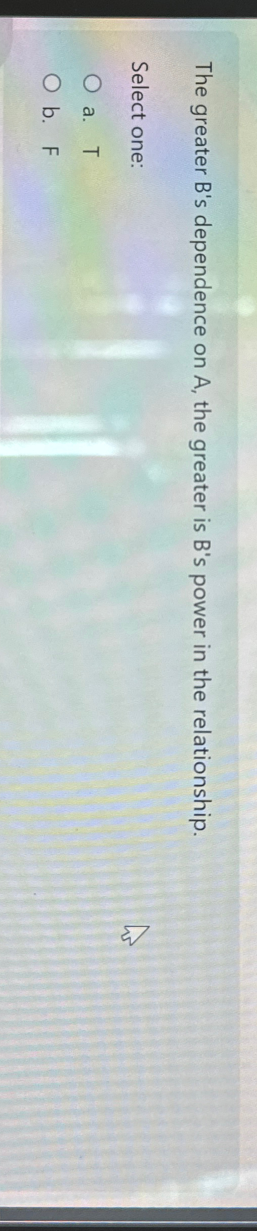 Solved The greater B's dependence on A, ﻿the greater is B's | Chegg.com