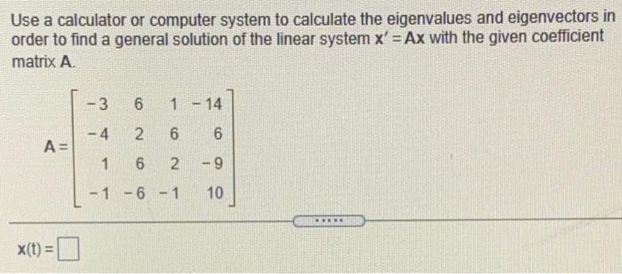 Solved Use a calculator or computer system to calculate the | Chegg.com