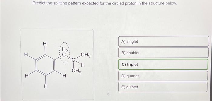 Solved Predict The Splitting Pattern Expected For The