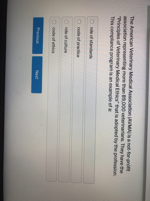 Solved The American Veterinary Medical Association (AVMA) is | Chegg.com