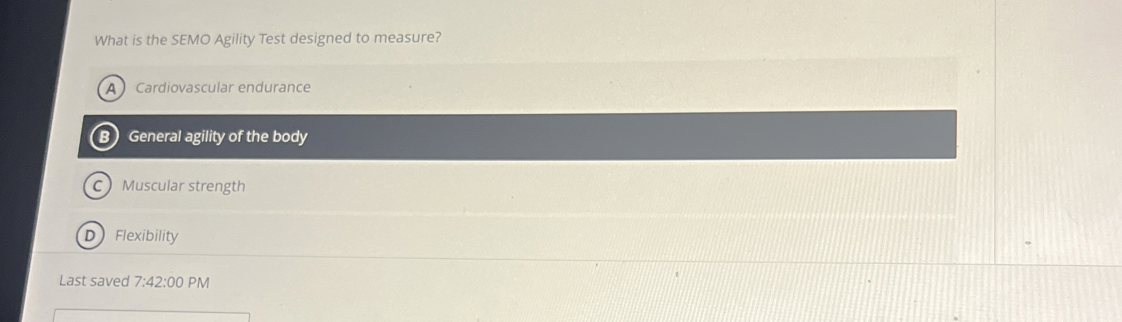 Solved What is the SEMO Agility Test designed to | Chegg.com