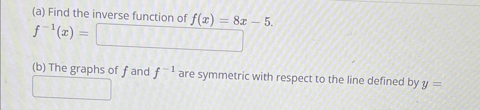 Solved (a) ﻿Find the inverse function of | Chegg.com